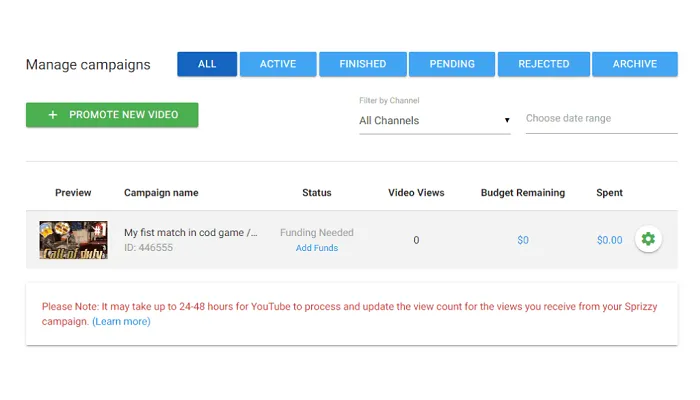 Sprizzy Review: Legit Service to Promote a Youtube Video?